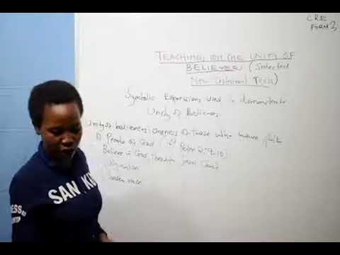 Form 3 - Cre (Symbolic Expression Used To Demonstrate Unity Of Believers ) - YouTube
