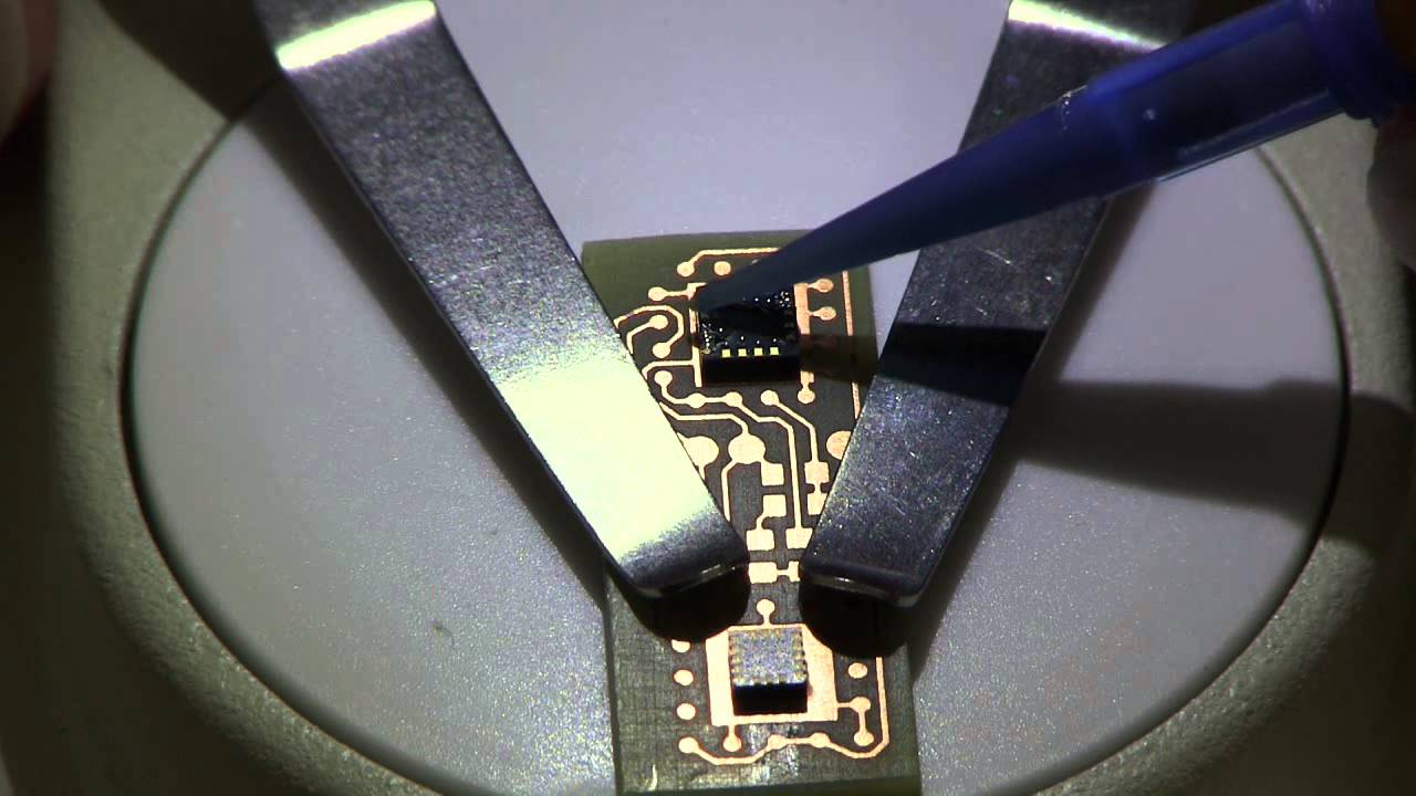 SMD "dead bug" prototype hand soldering with tiny LGA sensors. - YouTube
