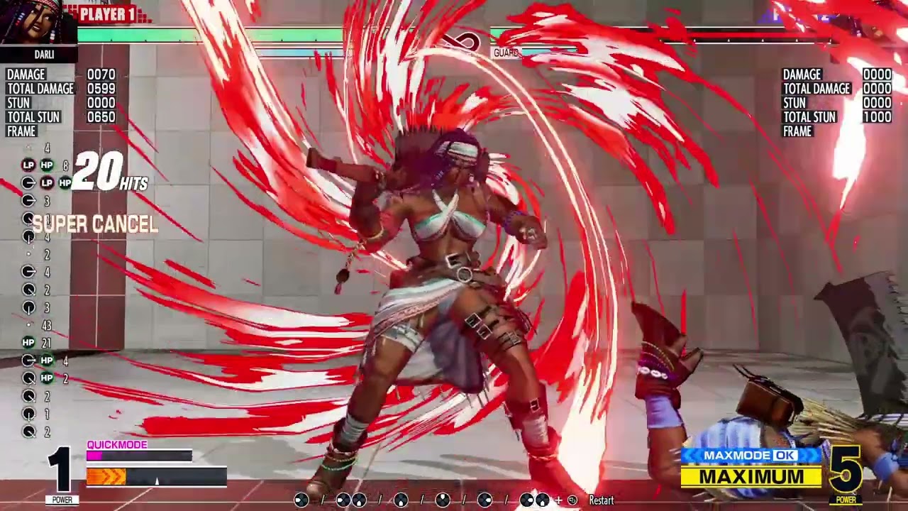 [KOFXV] Darli Dagger Touch of Death combo (no blue Max Mode) - YouTube