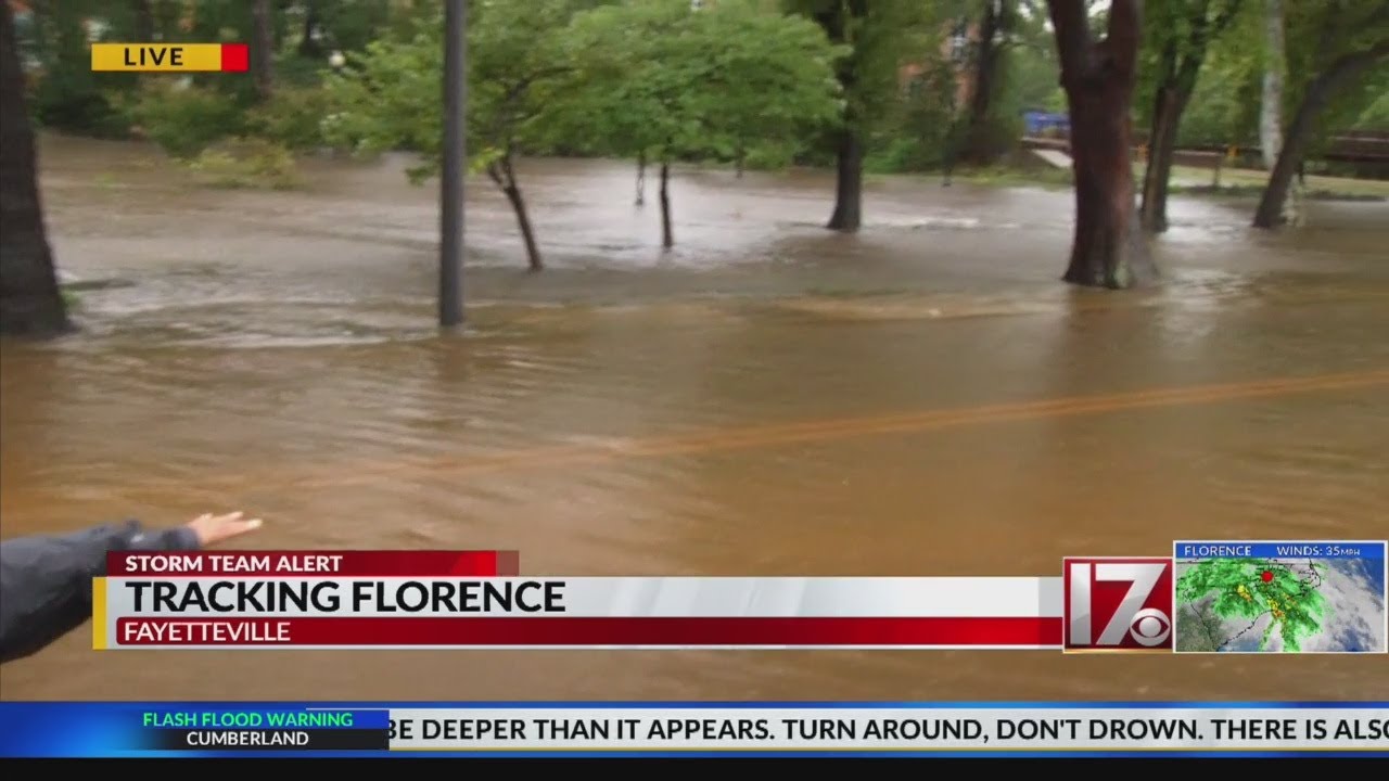 Cape Fear River reaches flood stage in Fayetteville - YouTube