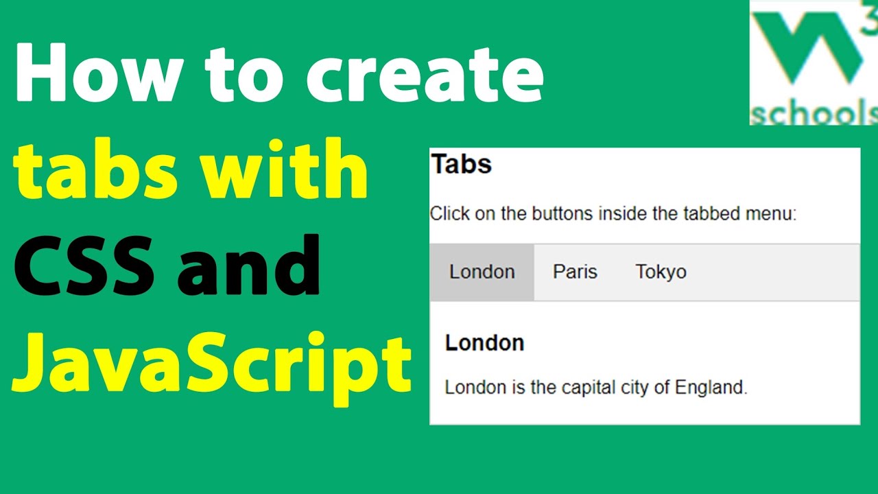 Creating Tabs With Css And Javascript A Comprehensive Guide W3schools 