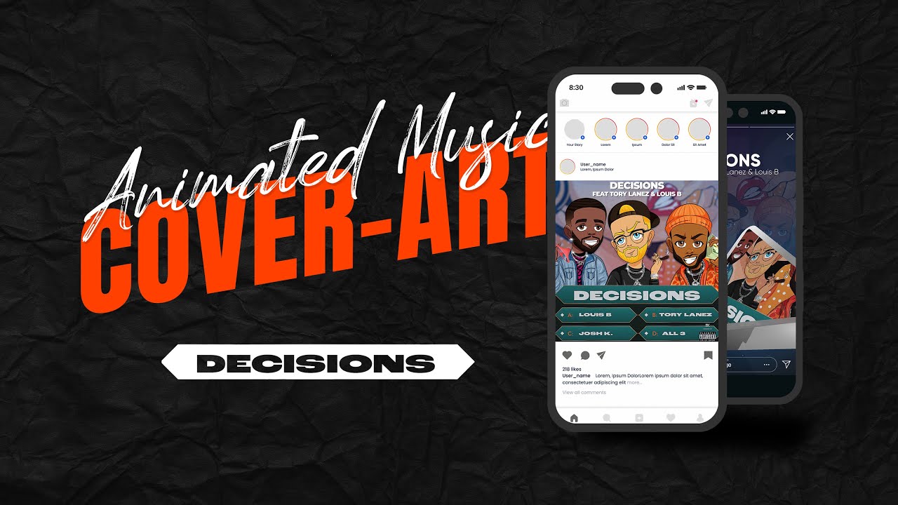 Animated Music Cover-art for Decisions | Animated Instagram Ads 2021 ...