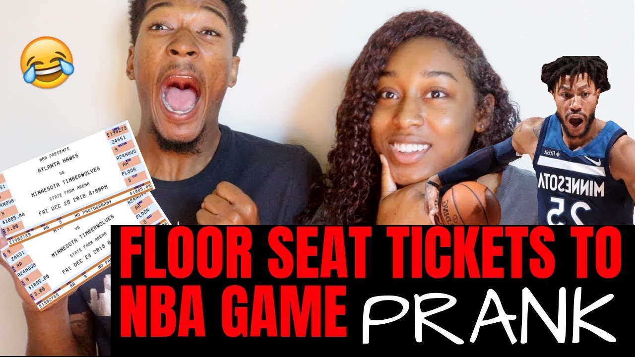 FLOOR SEAT TICKETS TO NBA GAME PRANK!!! *hilarious* - YouTube