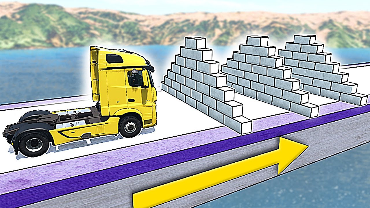 Which vehicles can break through brick walls in BeamNG Drive - YouTube