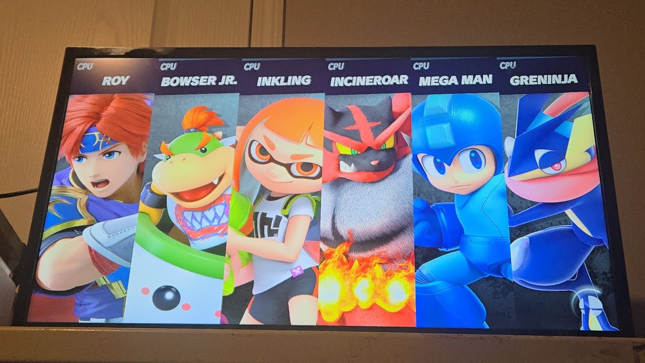 Roy vs Bowser Jr. vs Inkling vs Incineroar vs Mega Man vs Greninja ...