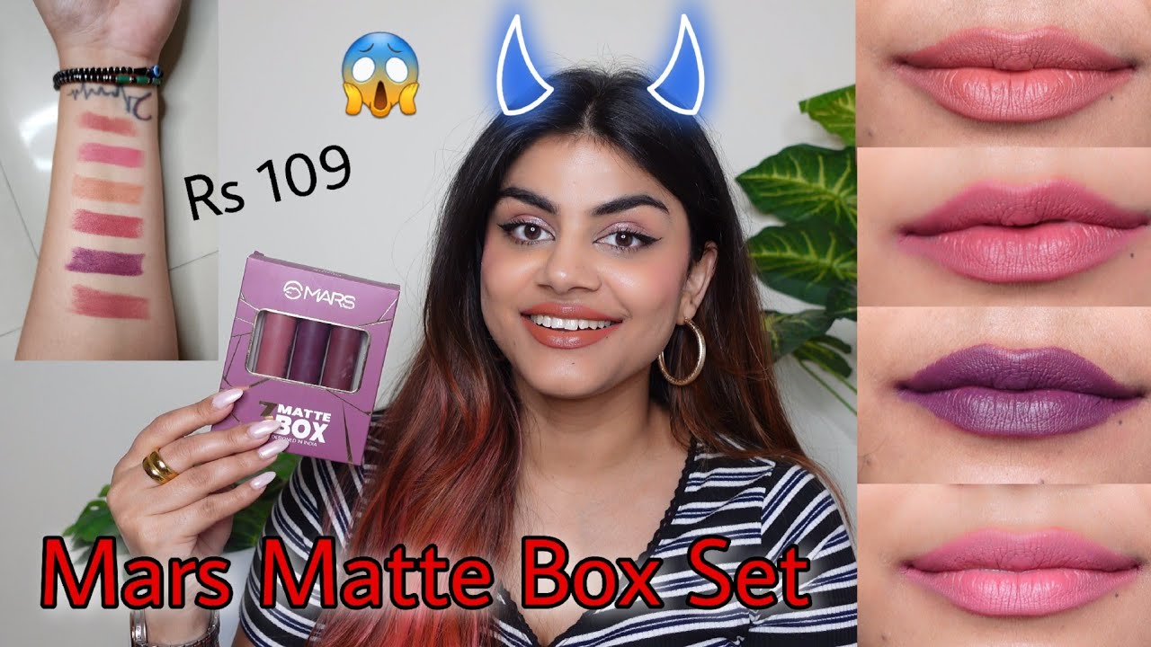MARS 3 MATTE BOX LIPSTICKS REVIEW AND SWATCHES , #cheapest Lipstick ...