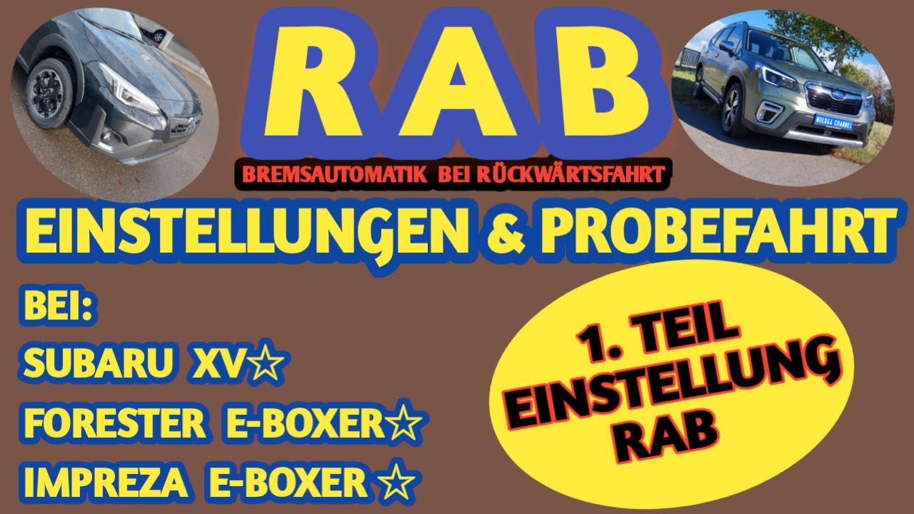 Subaru RAB | RAB Einstellungen | XV e-Boxer | Forester e-Boxer ...
