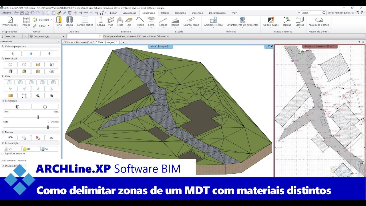 Software BIM ARCHLine.XP: Como Delimitar Zonas num Modelo Digital do Terreno com Materiais ...
