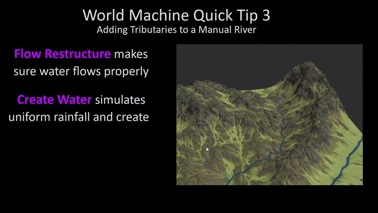World Machine Video Tip 3: How to add automatic tributaries to a manual ...