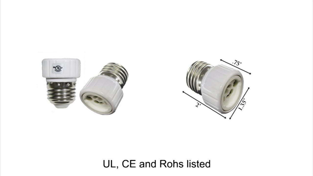 78948 E27 male To GU8 5 female adapter converter - YouTube