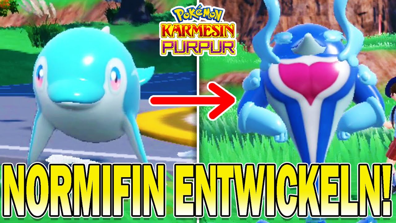 NORMIFIN Fundort & zu DELFINATOR Entwickeln in Pokemon Karmesin ...