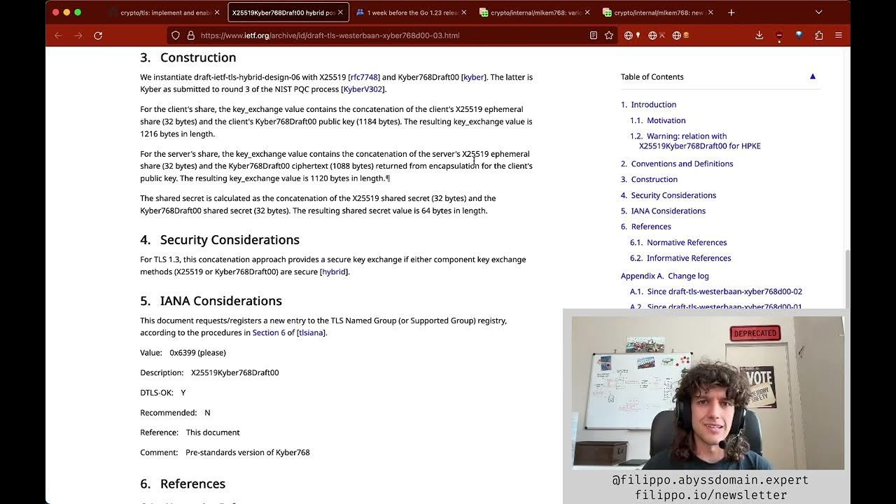 Livecoding the integration of Kyber in Go's crypto/tls - YouTube