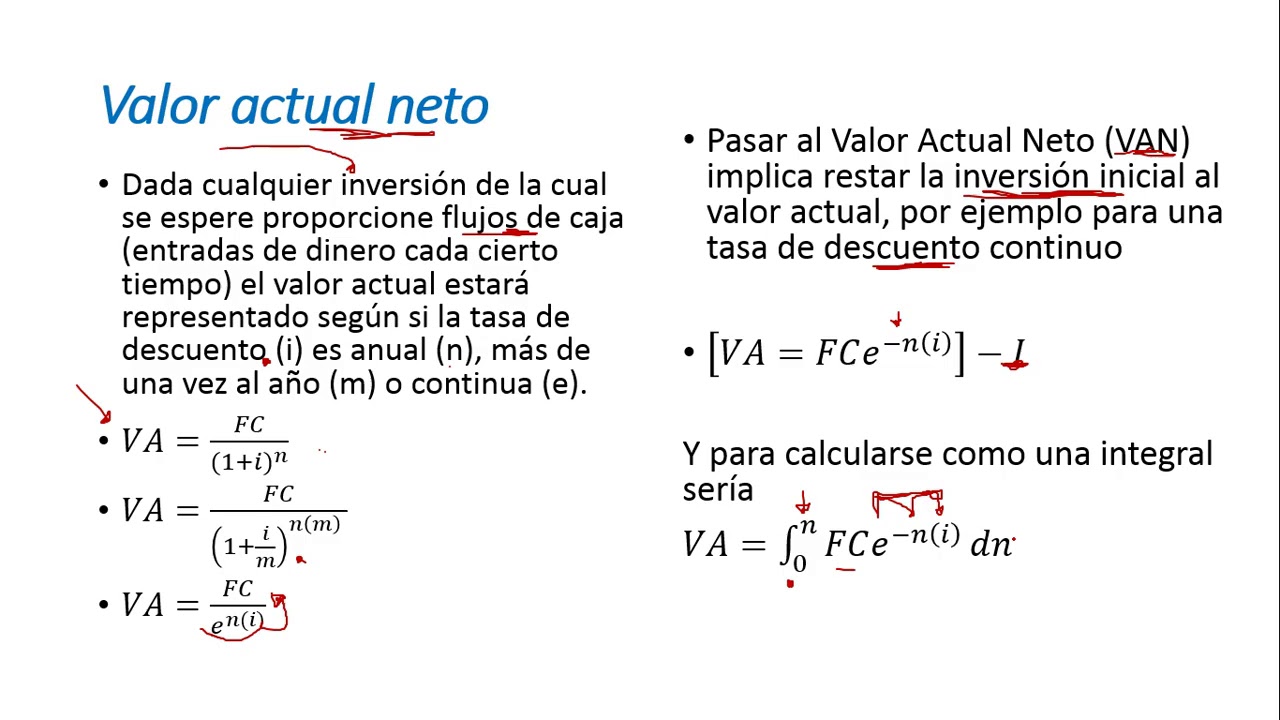 valor actual neto con integración - YouTube