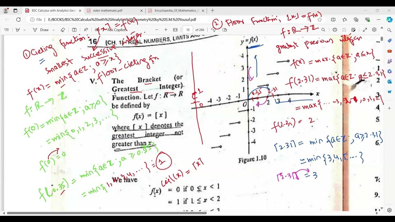 Graphs || Floor & Ceiling Functions || Bracket Function || Step ...