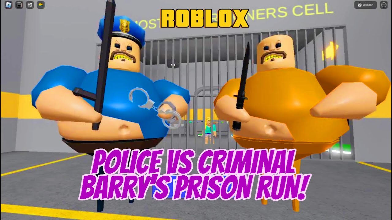 POLICE VS CRIMINAL BARRY'S PRISON RUN! 😱 Roblox - YouTube