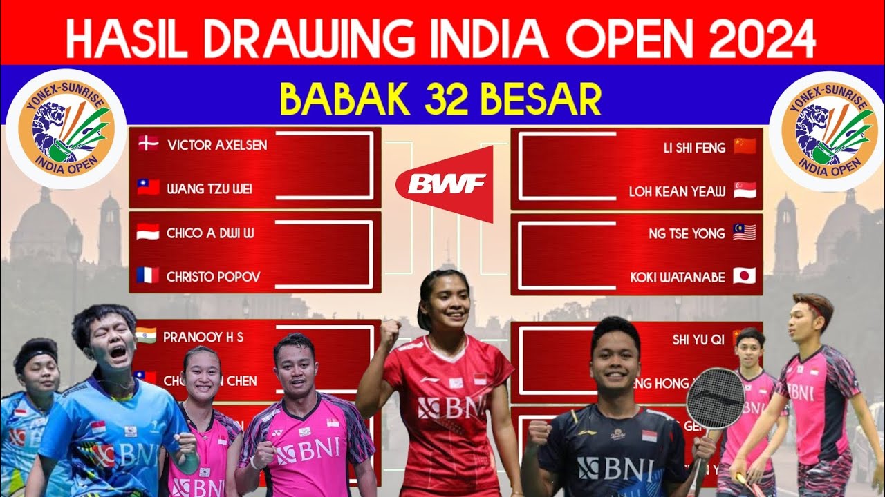 Hasil Drawing Badminton Yonex Sunrise India Open 2024 untuk Wakil ...