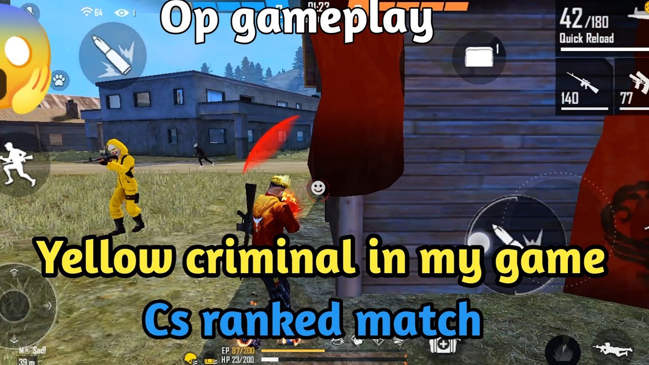 Yellow criminal in my game | yellow criminal in cs ranked match 😱| op ...