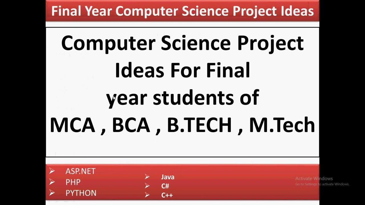 Mini project topics for final year computer science students | Computer ...
