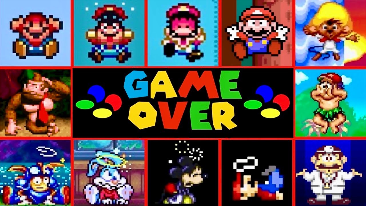 Top 126 SNES games GAME OVER screens - MEGA VIDEO - YouTube