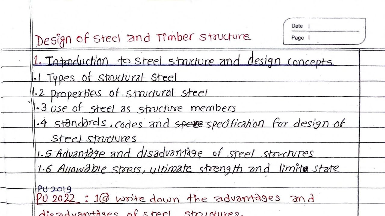 Unit:1 | Introduction to Steel Structure and Design Concept | Prashant ...