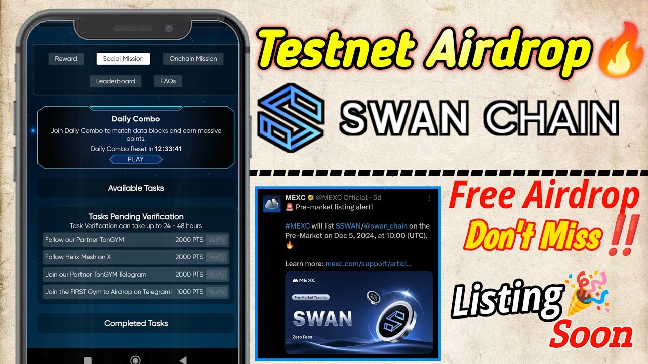 Swan Chain Airdrop - Earn $XP Points🎉 - Backed By Binance|| - YouTube