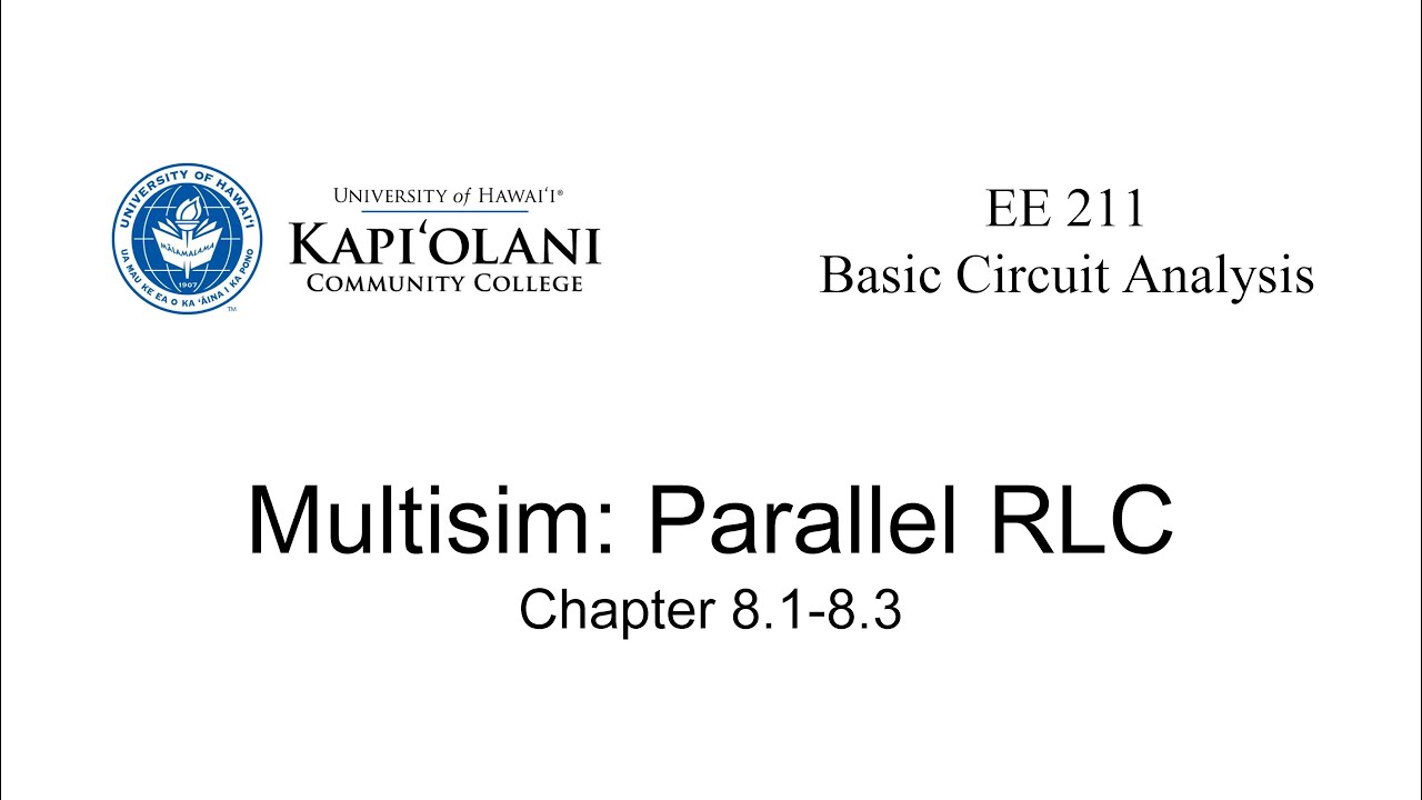 EE 211 Multisim: Parallel RLC - YouTube