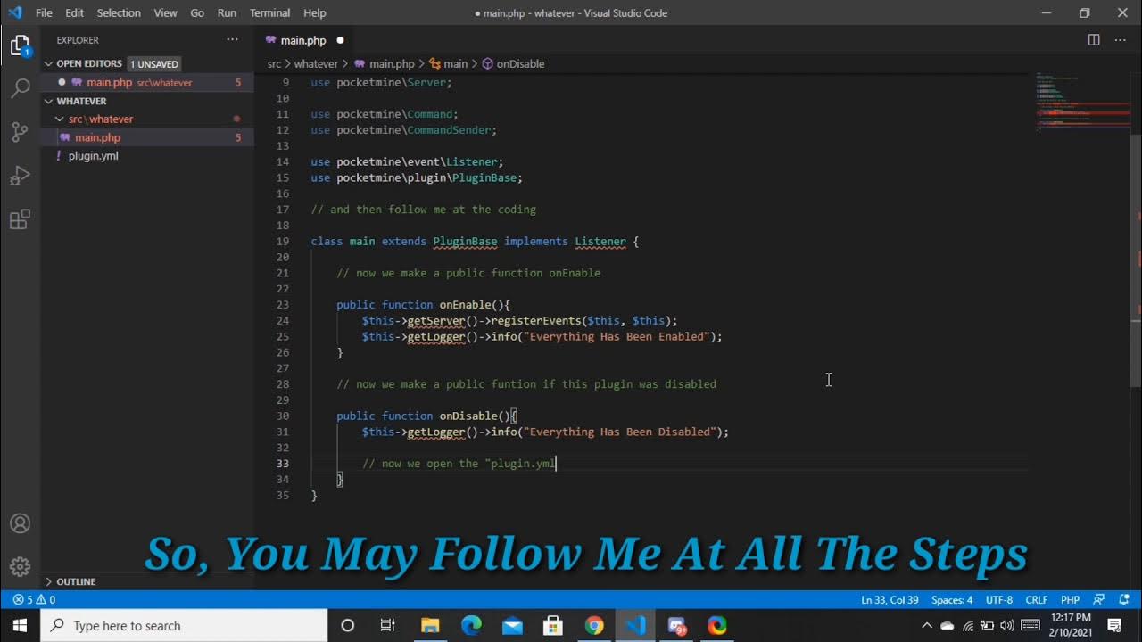 How To Make Your Own Pocketmine Plugin #1 Basic - YouTube