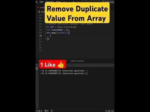 How to Remove Duplicate Value From Array Javascript | javascript interview question #shorts # ...