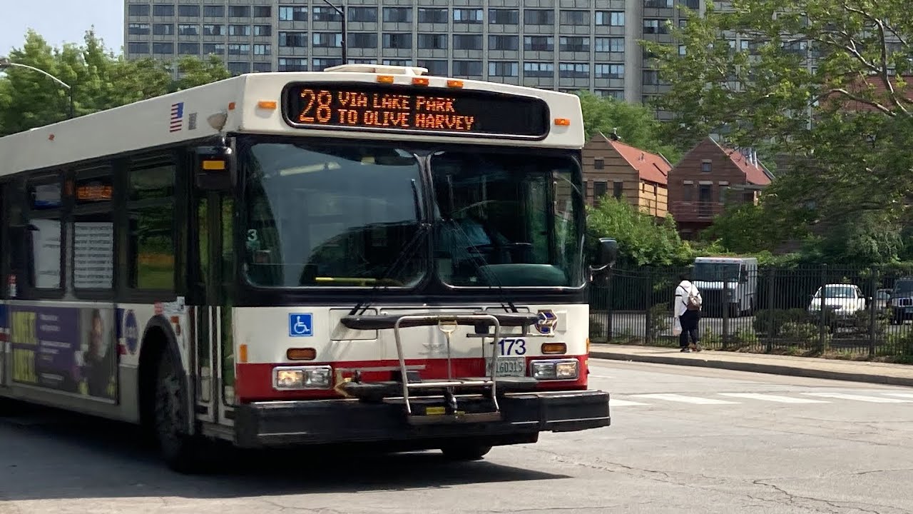 CTA Bus Ride 28 From Olive Harvey College To 47th/Lake/Park/Terminal CTA New Flyer D40LF 2006 ...