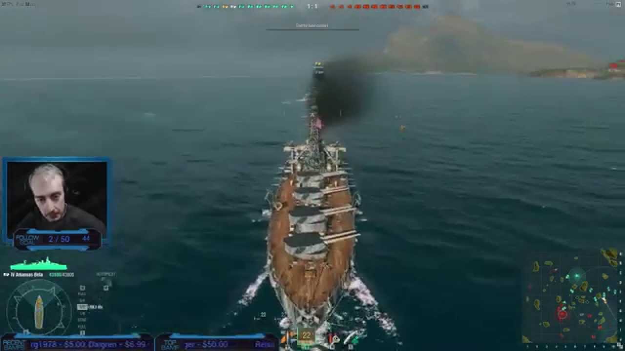 Broadside Cannon Water Effects 0.4.0 (World of Warships CBT) - YouTube