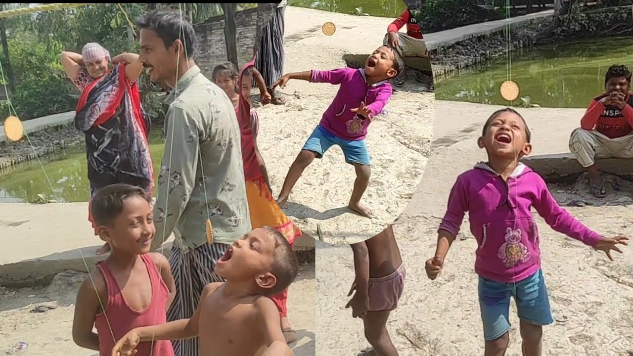 গ্রামের বাচ্চাদের মজাদার বিস্কুট খাওয়া খেলা। #funny tv890#nk gang #md ...