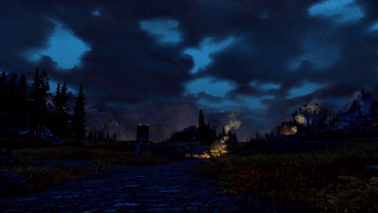 The Elder Scrolls V: Skyrim MODDED FIELD AT NIGHT - YouTube