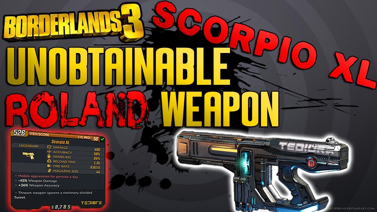 Borderlands 3 NEW UNOBTAINABLE ITEM! LEGENDARY Roland Weapon! Scorpio ...