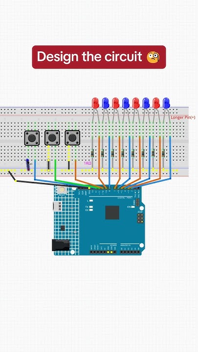 3 Buttons, 8 LEDs, Endless Patterns! 🔴🔵🟢 Arduino Light Show #arduino #arduinoproject # ...