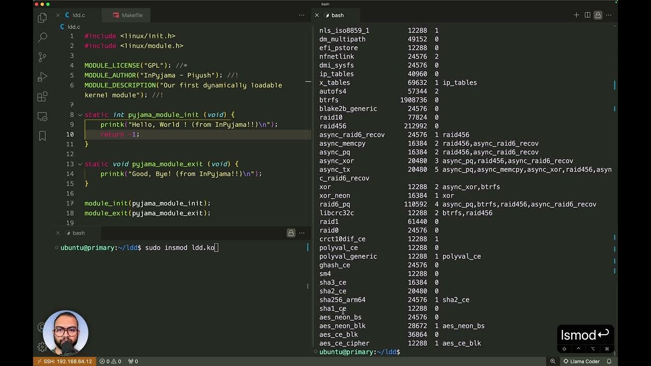 S3L3. Using lsmod utility to list loaded Kernel Modules | Linux Device Drivers for Beginners ...