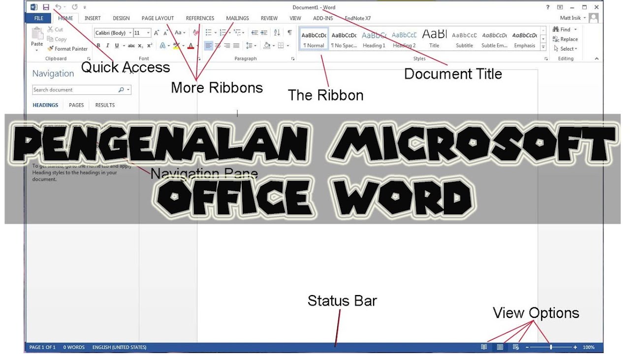 Mengenal Interface Microsoft Office Word 2013 - Word Processing - YouTube
