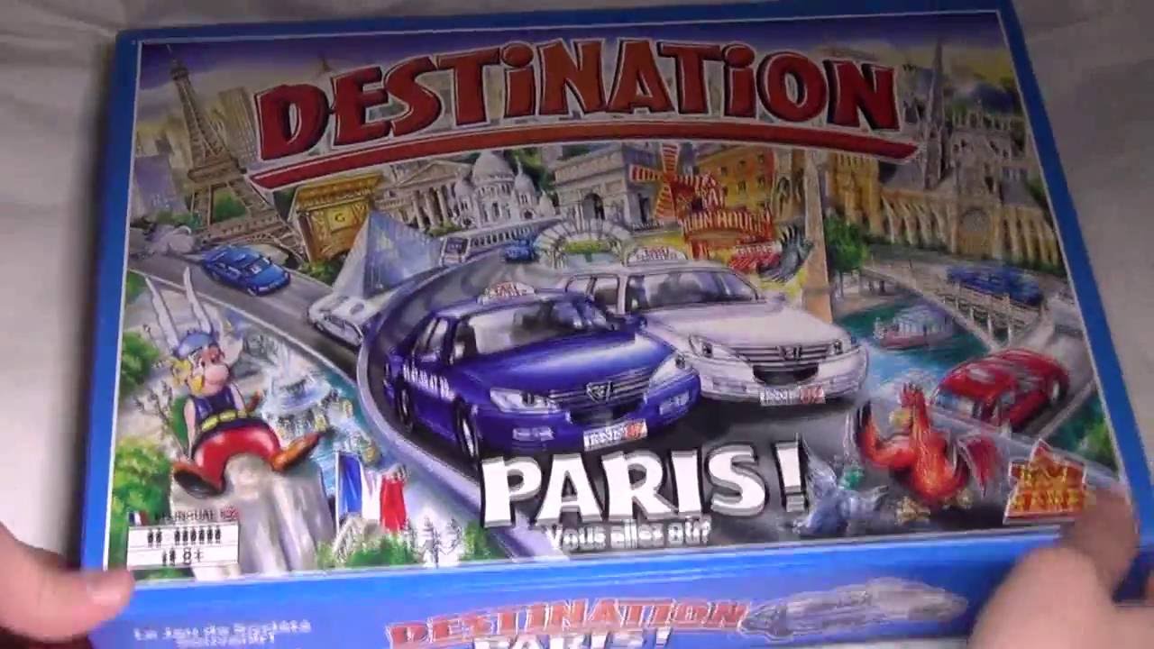Destination Paris Game box contents detailed see through - YouTube