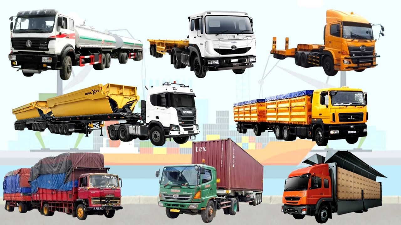 Jenis-Jenis Karoseri Truk Pelabuhan | Double Truk, Truk Trailer, Lowbed ...