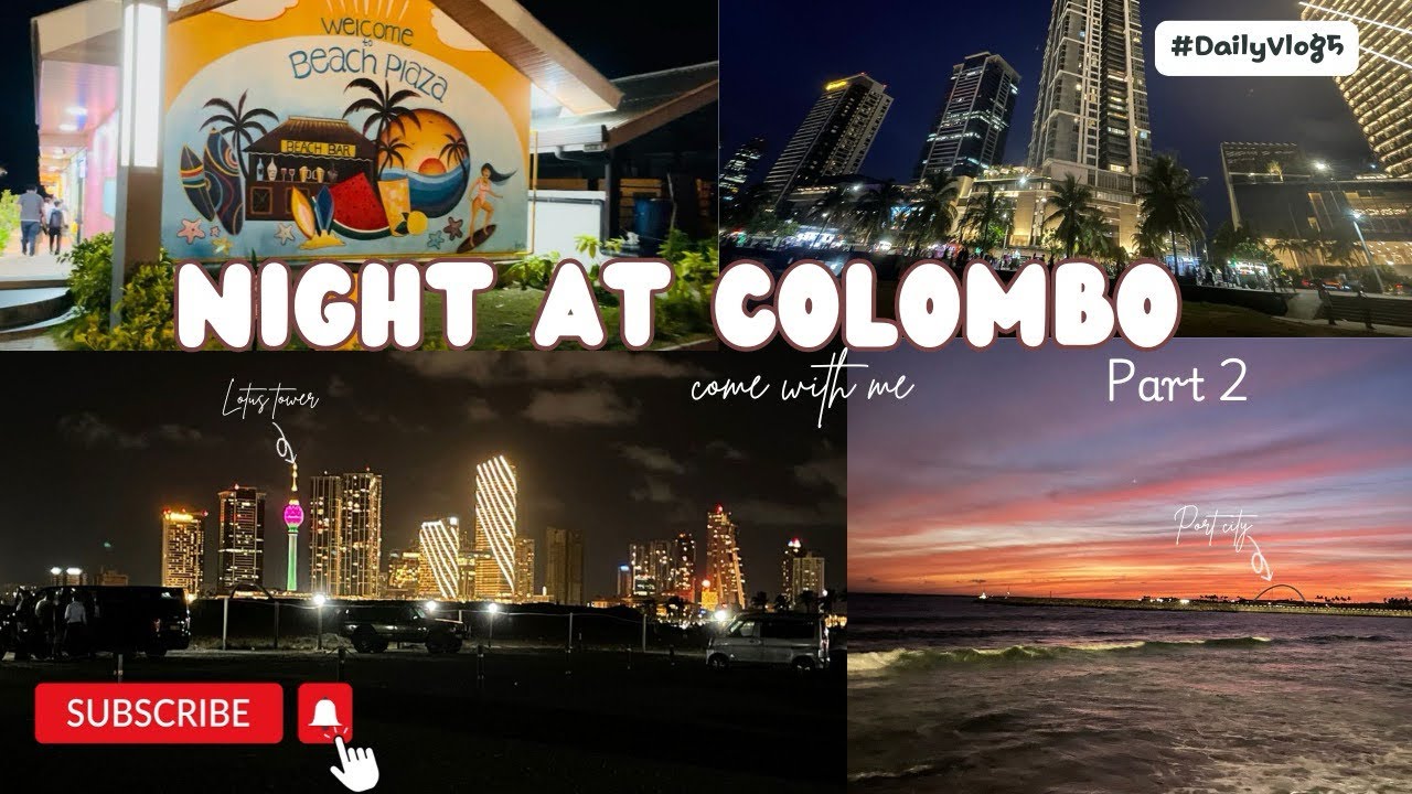 Night at Port City Colombo | Beach Plaza - YouTube