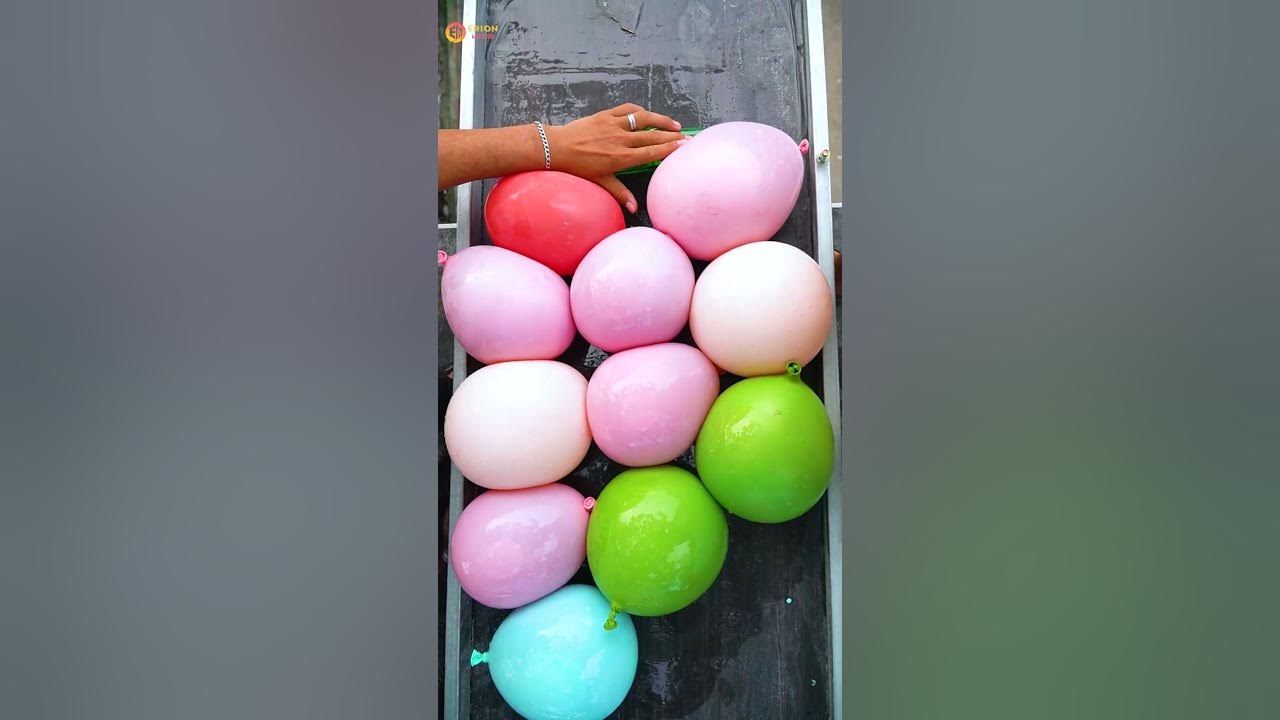 Dropping Water Balloons & Breaking Colorful Glass Bottles ASMR #satisfying #relaxing - YouTube