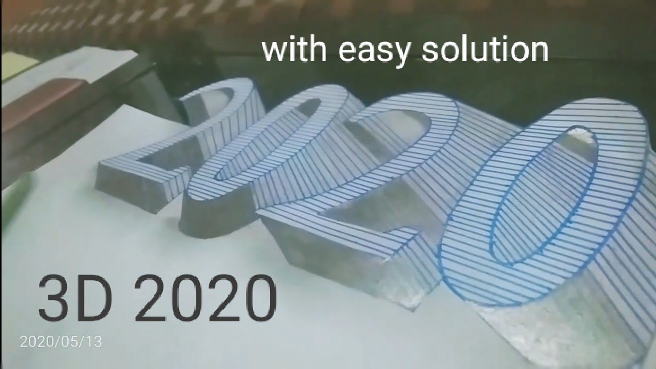 3D draw 2020 sketch .😉 - YouTube