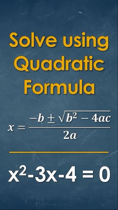 Solving Using the Quadratic Formula – Made Easy! - YouTube