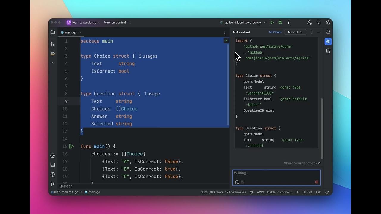Transforming Structs into GORM with #jetbrains AI Assistant - YouTube