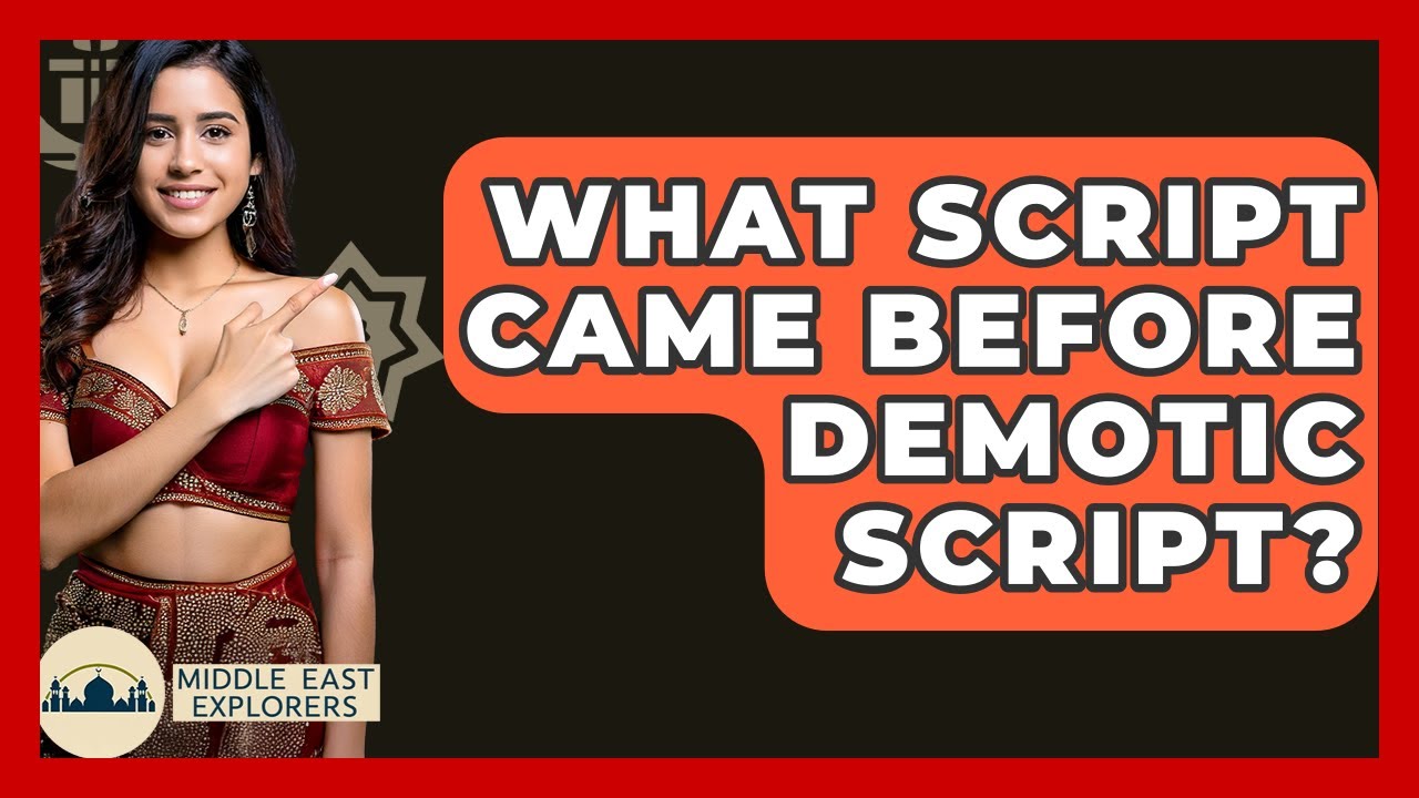 What Script Came Before Demotic Script? - Middle East Explorers - YouTube