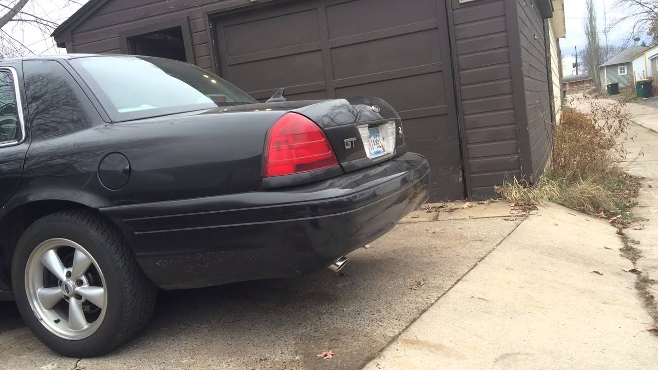 08 CVPI stock exhaust - YouTube