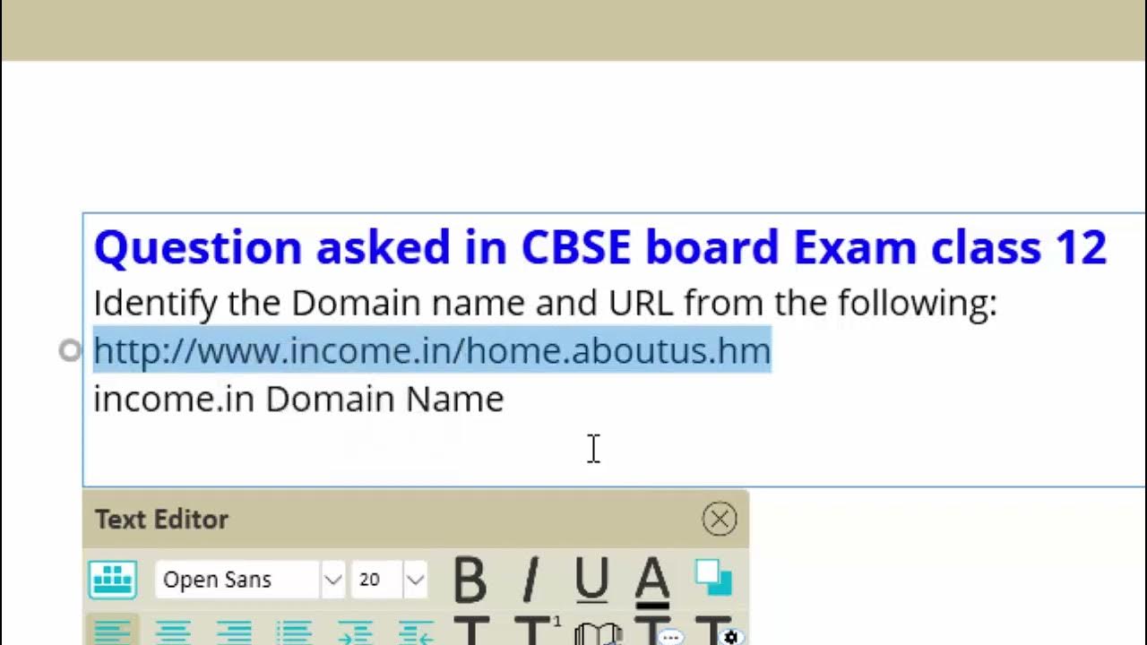 Identify the Domain Name and URL Class 12 CBSE Board Exam@COMPUTEREXCELSOLUTION - YouTube