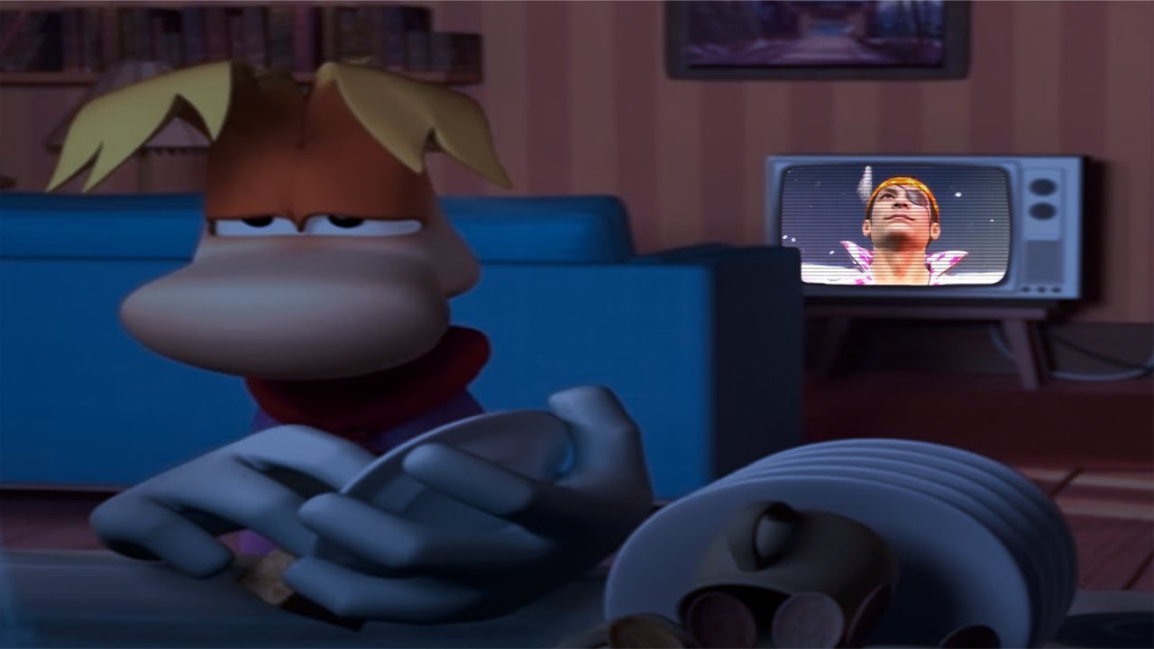 Rayman sad alone in his home listening to yakuza music waiting for his ...