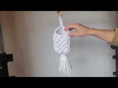Tutorial canasta en macramé. Macramé basket tutorial. Tutoriel panier macramé.