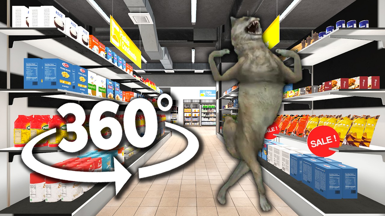 360° Wolf Dancing Meme - Supermarket | 4K VR 360 Video - YouTube