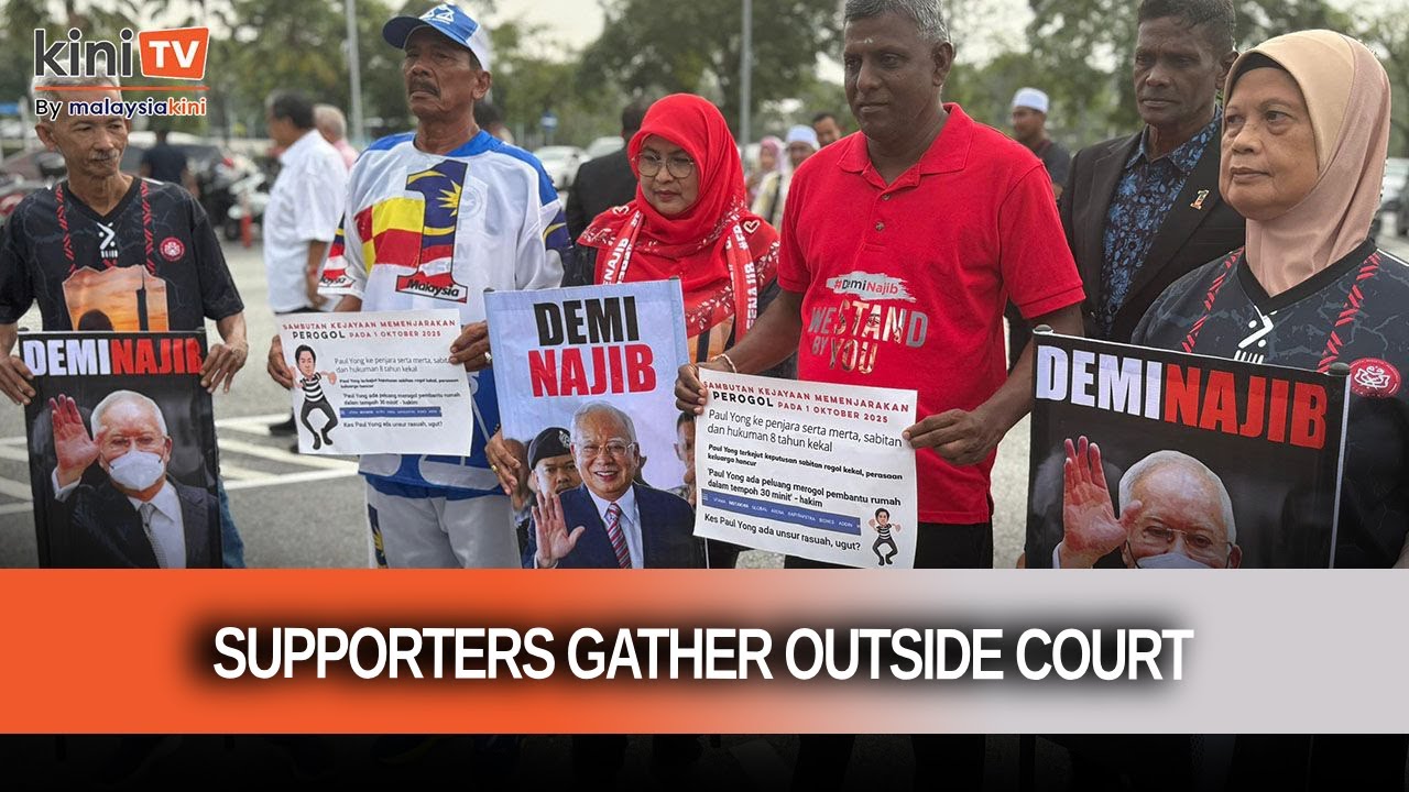 Court to deliver verdict on Najib's 1MDB case, supporters gather outside